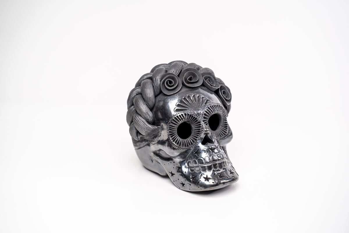 La Catrina de Barro Negro: Frida Kahlo Inspired Ceramic Skull ...